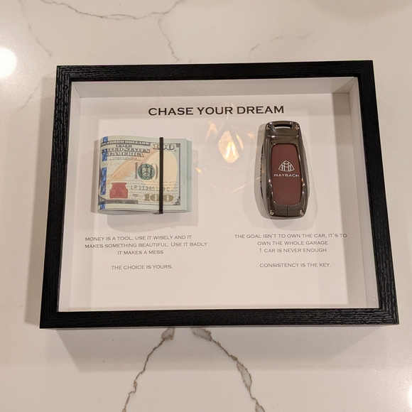 Art | Chase Your Dream Shadow Box With Car Key And Money Display | Poshmark